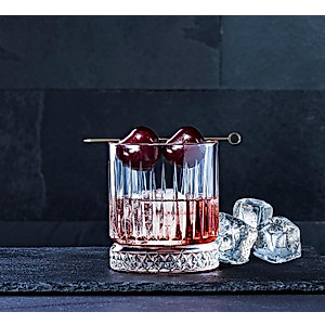 Biandeco Pink Whiskey Glasses, Lowball Rock Barware Set of 4, Colored Old Fashioned Tumbler with Heavy Base for Scotch, Bourbon, Liquor or Cocktail Drinking, 12 oz