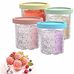 REMYS Creami Containers, for Ninja Creami Cups,24 OZ Pint Storage Containers Airtight,Reusable for NC500 NC501 Series Ice Cream Maker