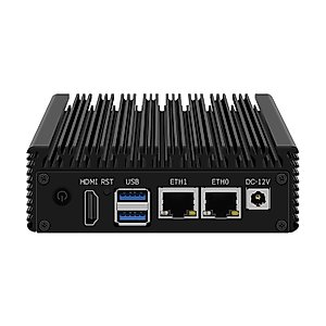 HUNSN Micro Firewall Appliance, Mini PC, OPNsense, VPN, Router PC, Intel Celeron J4105, RJ12, AES-NI, 2 x Intel 2.5GbE I226-V LAN, RST, HDMI, 2 x USB3.0, 16G RAM, 512G SSD