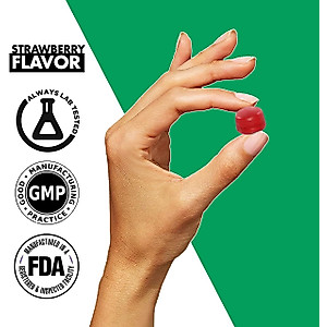 Happy Healthy Wellness Vegan Gummies Gelatine & Gluten Free Strawberry Flavor (30 Count) Made in USA for Adults