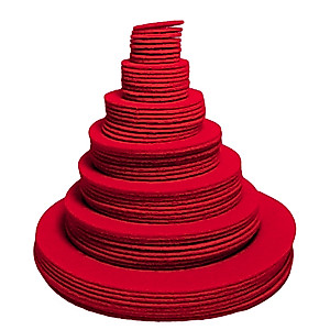 Playfully Ever After Red Stiff Felt Circle (3/4 to 4 inch Mixed Size Pack - 54pc)