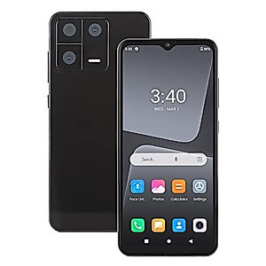 Dilwe M13 4G Unlocked Cellphone, 6.53in HD Screen Smartphone, 4G 5GWIFI Dual SIM Slots Mobile Phone, 6GB RAM 128GB ROM, Face ID Unlocked Mobile Phone for Android12, M13-Black