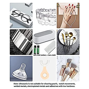 RoBeKaU Ultrasonic Jewelry Cleaner Portable Professional Household Cleaning Machine for Jewelry, Eyeglasses, Rings, Silver, Retainer, Coins