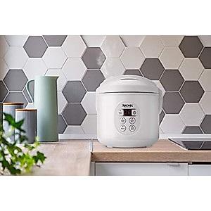 Aroma Housewares 8-Cup (Cooked) (4-Cup UNCOOKED) Digital Rice Cooker and Food Steamer (ARC-914D),White