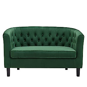 Modway Prospect Performance Velvet Loveseat, Emerald