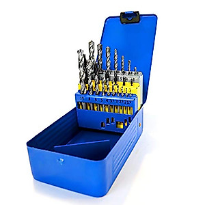 S&R Metal Concrete Masonry Drill Bit Set 23 Pcs. Multi Functional: 10 Metal Drills HSS M2 Steel / 7 Concrete Drills / 6 Wood Drills/Bits Set in Metal Box Multi-Purpose
