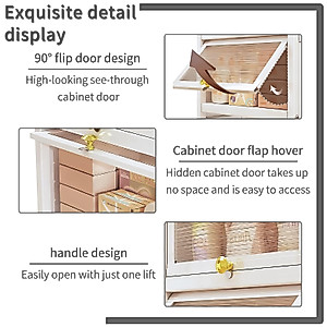 FHISD Over The Toilet Storage Cabinet, Bathroom Cabinet Over Toilet with Flip Doors, 3-Tier Bathroom Organizer Shelf, Freestanding Above Over Toilet Storage Shelf, Home Space-Saving, White
