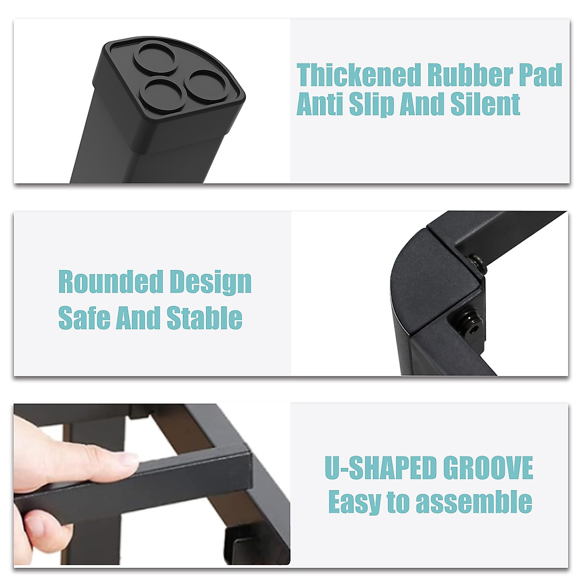 Yitong Angel Full Bed Frame with Round Corner Edge Legs, 18 Inch Heavy Duty Support 3500 lbs Metal Platform Bed Frame Full Size, No Box Spring Needed/Noise Free/Non-Slip/Steel Slat Support