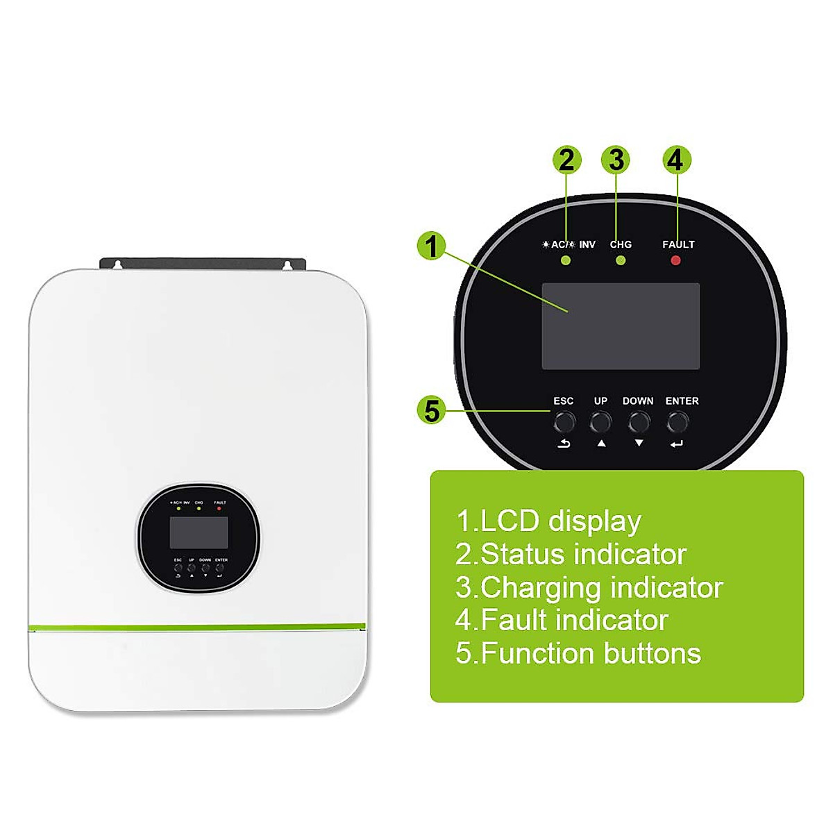 ixaer Wave Solar Inverter, 48V 3000W 120V/240V Split Phase Solar Inverter Growatt 80A MPPT Solar Charger Controller, Shipping from USA