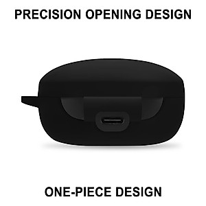 Geiomoo Silicone Carrying Case Compatible with Anker Soundcore Life P2 Mini, Portable Scratch Shock Resistant Cover with Carabiner (Black)