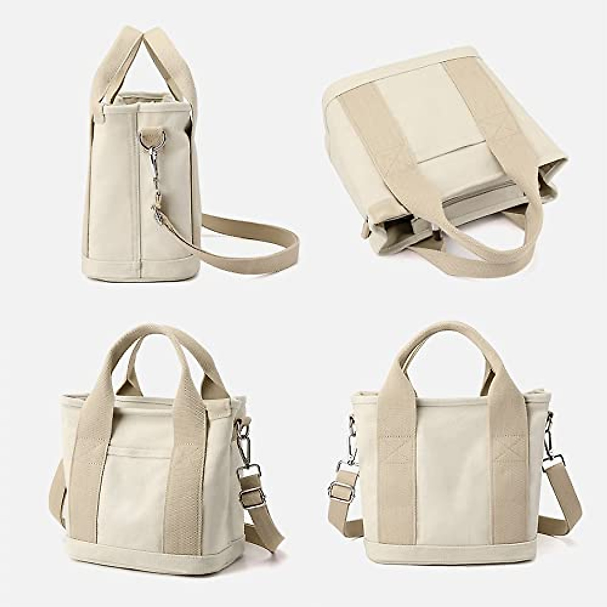 Calendarm-Usa Japanese Canvas Bag, Large Capacity Multi-Pocket Handbag Canvas Japanese Handmade Tote Crossbody Bag (Black)