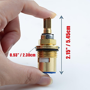 Ceramic Valve Cartridge Compatible with Kohler Two-Handle Faucet, Hot Water Cartridge Replacement for K-GP77005-RP, Brass Faucet Cartridge with Spline Adapter for Kitchen and Bathroom
