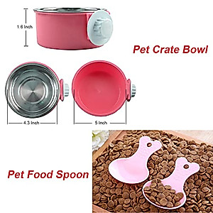 Lucky Interests 2 pcs Rabbit Litter Box, Hanging Bunny Corner Small Animal Toilet Potty Trainer with Pet Crate Bowl and Spoon, Mini Broom & Dustpan, Disposable Cage Liner for Guinea Pigs (Pink, Green)