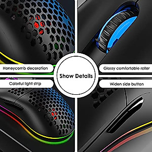 60% Gaming Keyboard and Mouse Combo with Wired RGB Backlight Mechanical Keyboard,12000 DPI Lightweight Gaming Mouse,Gaming Mouse pad for PC Gamers and Xbox and PS4 Users (Black)