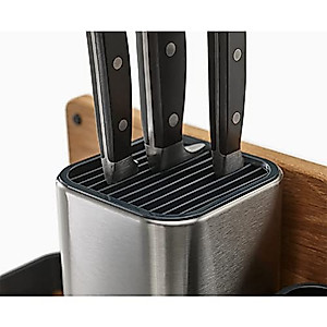 Joseph Joseph CounterStore Kitchen Utensil Holder Knife Block and Cutting Board Set, Stainless Steel