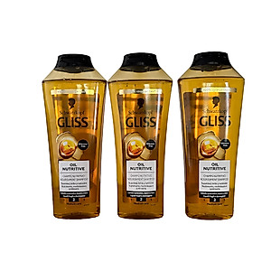 Gliss Shampoo Oil Nutritive 13.6 Ounce (400ml) (3 Pack)