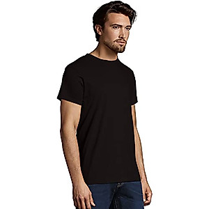 Hanes Men's Nano Premium Cotton T-Shirt (Pack of 2), Black, Small