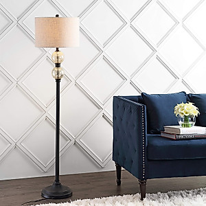 JONATHAN Y JYL1016A January 60" Glass/Metal LED Floor Lamp, Traditional, Elegant, Office, Living Room, Family Room, Dining Room, Bedroom, Hallway, Foyer, Mercury Glass/Oil Rubbed Bronze