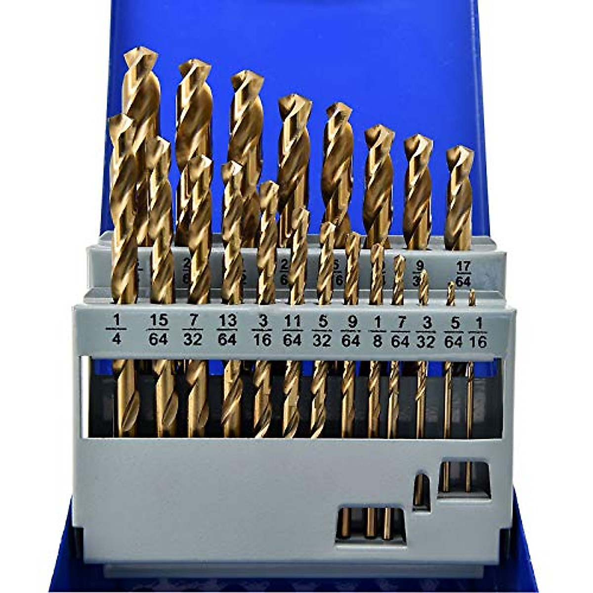 MaxTool 21 Pieces Drill Set 21PCs/21-Piece Twist Drill Bit Set 5% Cobalt HSS M35 Fully Ground 1/16“ to 3/8”x64th Fractional; JBS35G10R021S