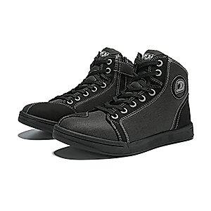 IRON JIA'S Motorcycle Shoes Men Streetbike Casual Accessories Breathable Protective Gear Powersport Anti-Slip Footwear Black 10