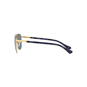 Persol PO2494S Square Sunglasses, Gold/Light Blue, 55 mm