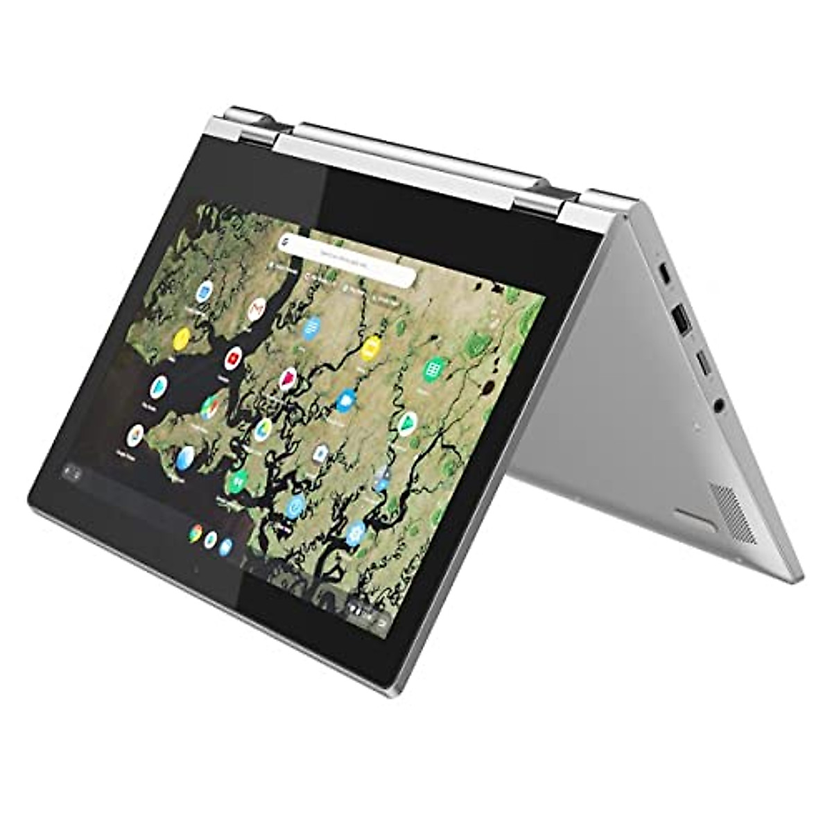 Lenovo Newest 11" 2-in-1 Convertible Chromebook Laptop, 11.6-Inch HD Touch Screen, Intel Celeron N4000 CPU, 4GB RAM, 96GB Space(32GB eMMC+64GB Card),Bluetooth, Webcam, USB-C, Chrome OS, Gray