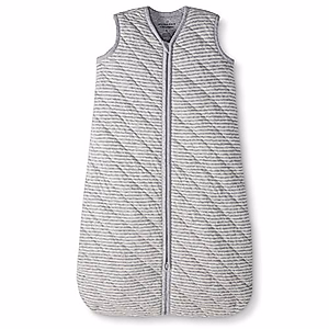Moon and Back by Hanna Andersson Unisex Babies' Wearable Blanket Sleepwear, Grey White Stripe, 18-24 Months