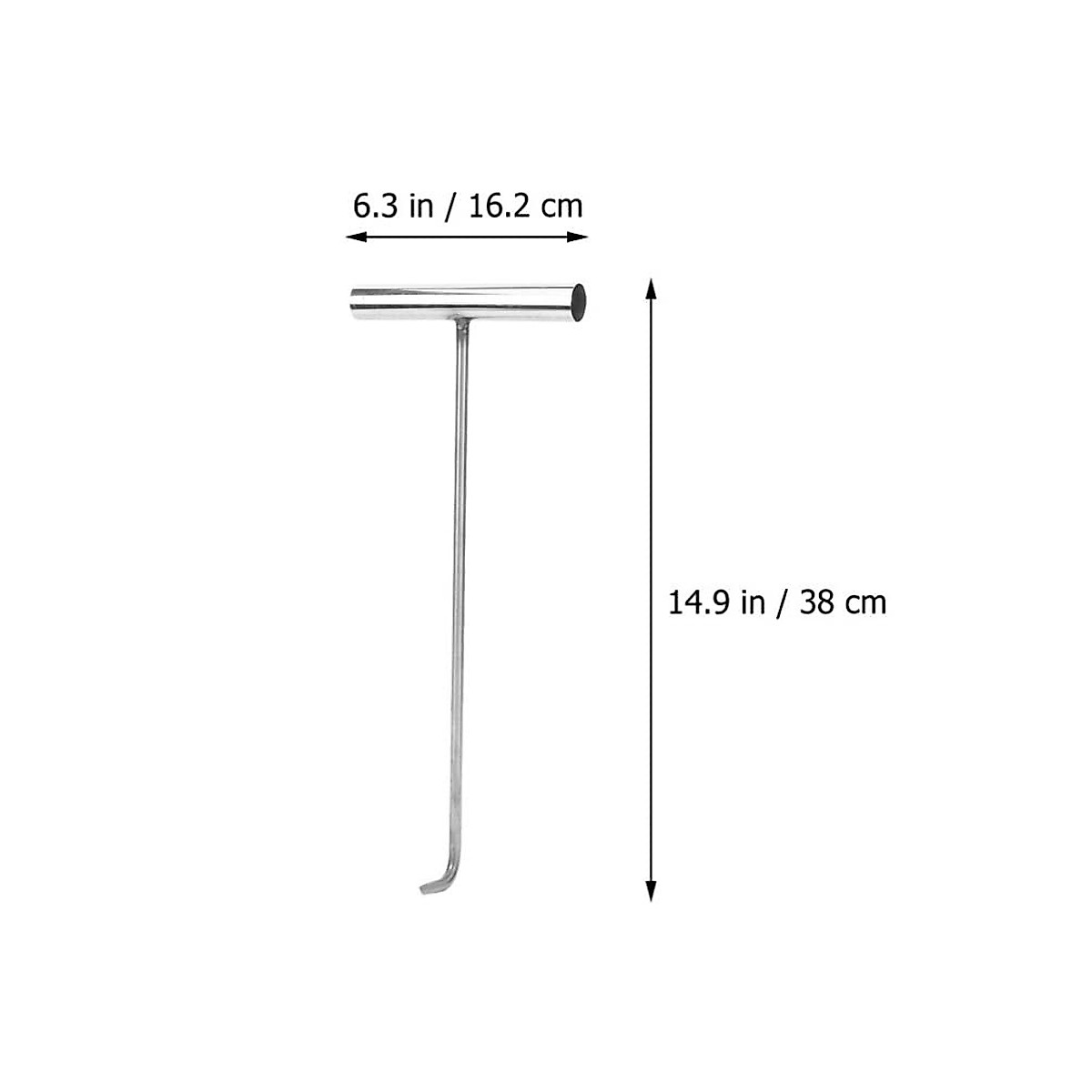GANAZONO T Post Driver Manhole Cover Hook Stainless Steel T Style Handle Hook Hooks Drain Grate Lifter Storm Drain Cover Hook for Garden Street Home Shutter Doors Water Meter Key