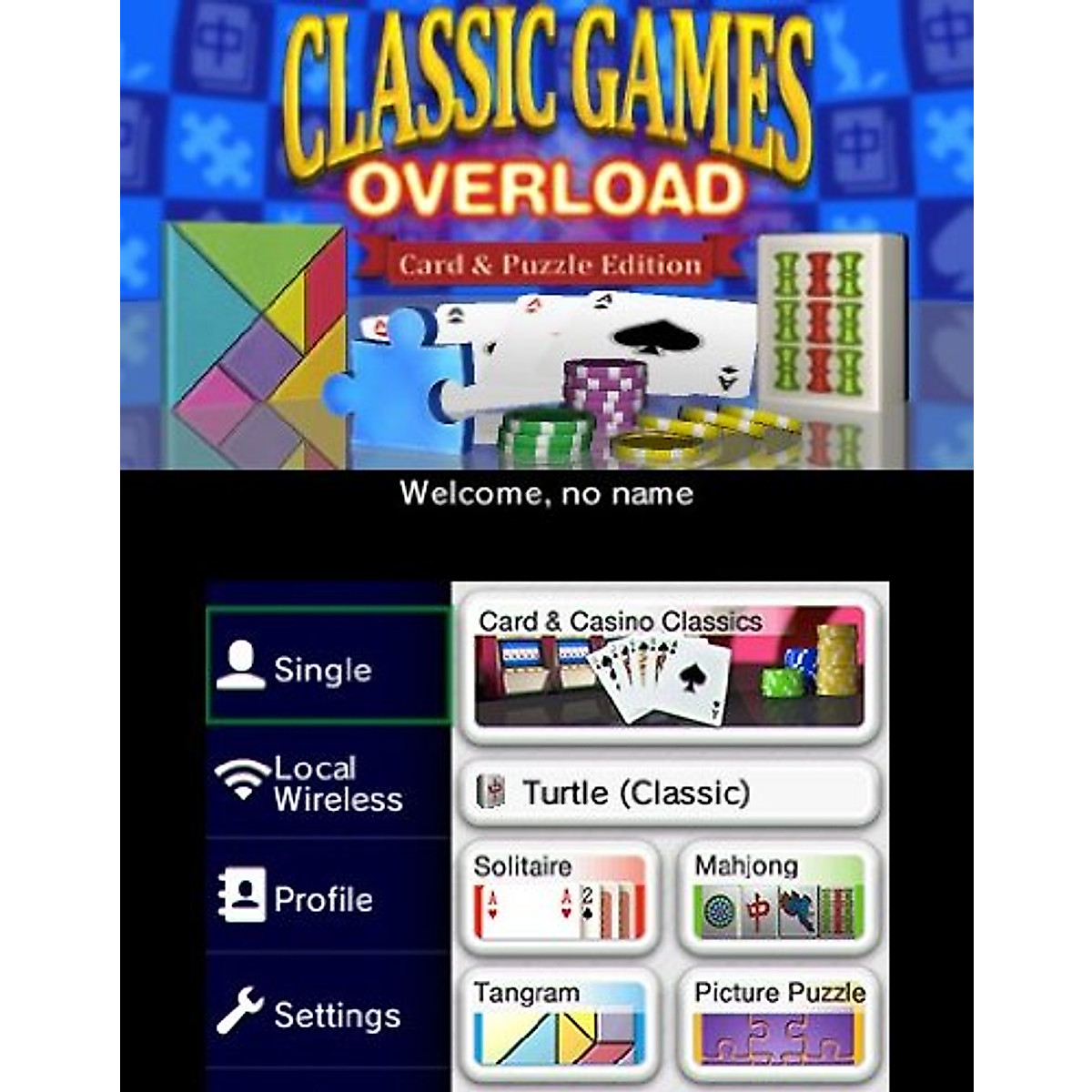 Classic Games Overload: Card & Puzzle Edition - 3DS