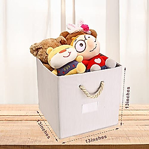 Fabric cube storage bin storage box set 13x13x13 inch with handle for home&office organization