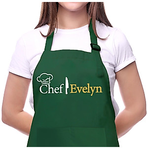 Chef Apron Men, Women, Personalized Adult Aprons for Women and Men, Personalized Baking Gifts, Professional Aprons for Chefs, Men - Women Cooking Gift for Christmas, Birthday, Fathers Day, Mothers Day
