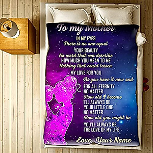 Taka Deal Customized to My Mom Blanket from Daughter & Son. Plush Fleece Blanket Throw. Gift for Mothers Day & Birthday. (Mom Blanket-07, 60"X80")