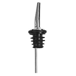 True Liquor Pourers - Stainless Steel Liquor Pour Spout for Liquor Bottles, Wine, Vinegar, Oil, Wine Bottle Spout Cover, Drink Pourer, Bar Accessories - Set of 2, Silver