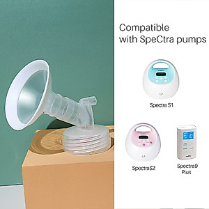 PumpMom-us 21mm Flanges Compatible with Spectra S2 Spectra S1 9 Plus Breastpumps Accessories, Replacement Breast Shield for Spectra Pump Parts and Spectra Flange