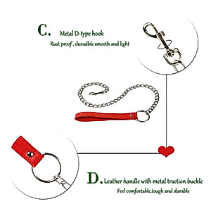 NouAn PU Leather Choker Collar Necklace for Women Adjustable and Detachable of Pet Collar,Black,Pink,Red