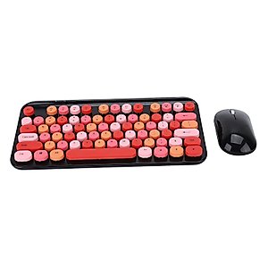 TOPINCN Wireless Keyboard Mouse, 2.4GHz Technology Gaming Keyboard Mouse for Computer (Red Black)