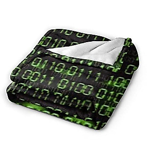 binary code Plush Throw Blanket Travel Blanket 58" x 80" (Large)