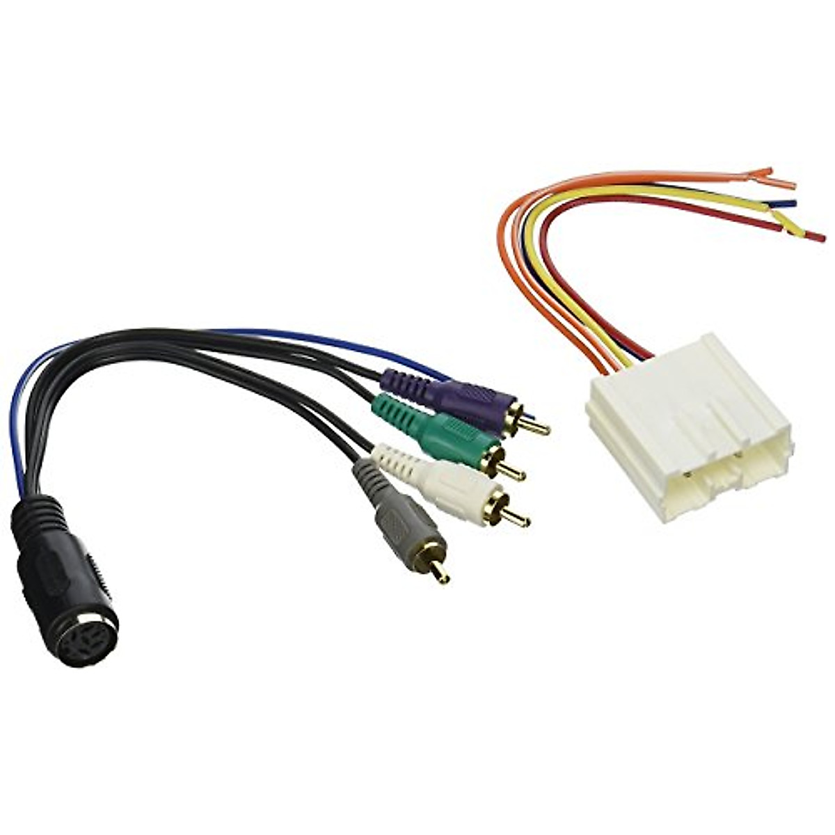 Scosche MI03B Compatible with 1987-05 Mitsubishi Amplifier Retention Wire Harness / Connector; 4CH RCA to dash/amp input