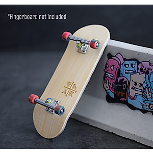 Teak Tuning Apex 61D Urethane Fingerboard Wheels - Mini Shorty Shape, 6.6mm Diameter - ABEC-9 Stealth Bearings - Made in The USA - Tie Dye Swirl Colorway