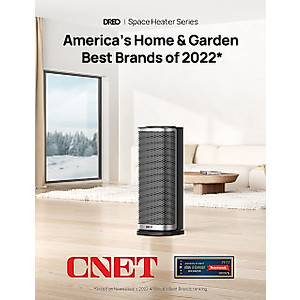 Dreo Space Heater for Bedroom, 70 ° Oscillation, Fast Heating Ceramic Electric with Digital Thermostat, Remote Control, 1-12H Timer, Overheat Protection, Safety Heater for Indoor Use Large Room