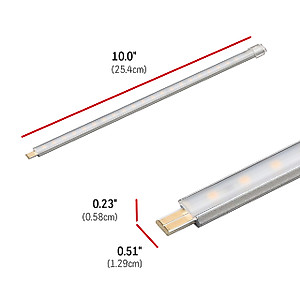 UltraPro 10in. Linkable LED Bright Strips, 6 Pack, 1650 Lumens, 2700K Warm White Light, Low Voltage, Under Cabinet Lighting, Strip Light, Flat Plug, 44415