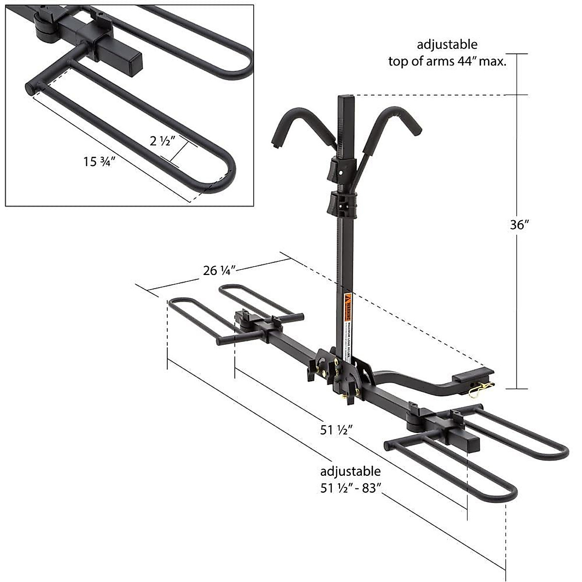 Elevate Outdoor BC-4071-2 Platform Hitch Bike Rack, Fits 2 Bikes