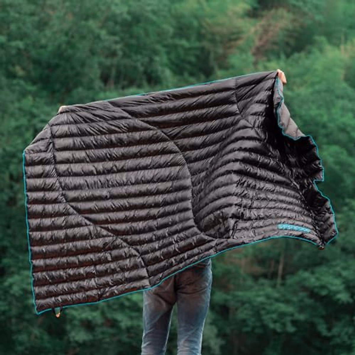 ZOOOBELIVES Ultralight Down Camping Blanket - 1.35lbs, 650 Fill Power Puffy Quilt. Compact & Warm Comforter for Travel, Beach, Hammock, Backpacking - Elevate Your Outdoor Comfort - AlpliveR300