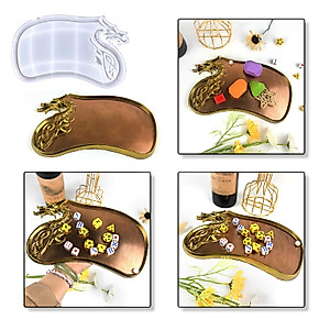 Dragon Head Shaped Resin Tray Molds,Jewelry Tray Silicone Mold for Epoxy Resin,Fruit Plate Resin Casting Mold