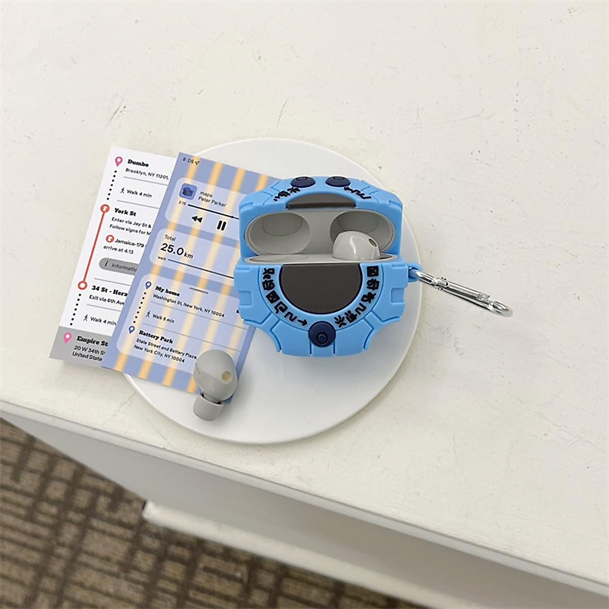 AOLABOKY Earphone Case for Sony WF-1000XM5/WF-1000XM4,Cute Cartoon Digimon Monster Digivice Soft Silicone Shockproof Protective Cover with Keychain (WF-1000XM5)