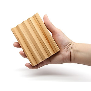 (2 Pack Cedar Large) Cedar Soap Dish - Handcrafted 100% Cedar Wood soap Dish - Soap Saver Dish - soap Dish - Soap Saver, Tray and Holder for Shower, Bathroom and Kitchen - Made in Canada