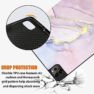 MAITTAO 2 in 1 iPad Pro 12.9 Case 2020 Release (4th Gen) Soft TPU Back Cover with Tablet Sleeve, Support Apple Pencil Holder & Wireless Charging & Auto Wake/Sleep for 2020 iPad Pro 12.9,Marble 17
