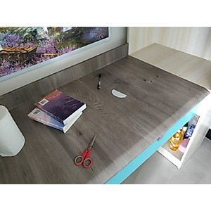 Self Adhesive Gray Oak Wood Contact Paper Shelf Liner for Bathroom Kitchen Cabinets Countertop Table Desk Door Decal 24x117 Inches