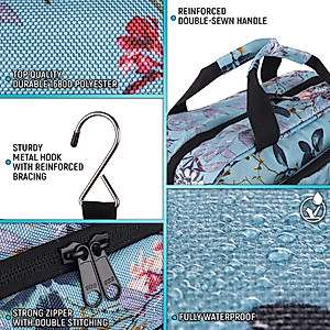 Bag&Carry Large Travel Hanging Toiletry Bag For Women - Folding Bathroom Toiletry Cosmetic Organizer - XL Hanging Travel Bag For Full Size Toiletries (teal)