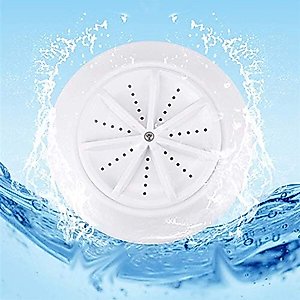 Upgraded Double Turbo Washing Machine Mini Ultrasonic Washing Machine Portable Turbo Rotating Washer USB Washing Device (A:6W CUSTOMED)